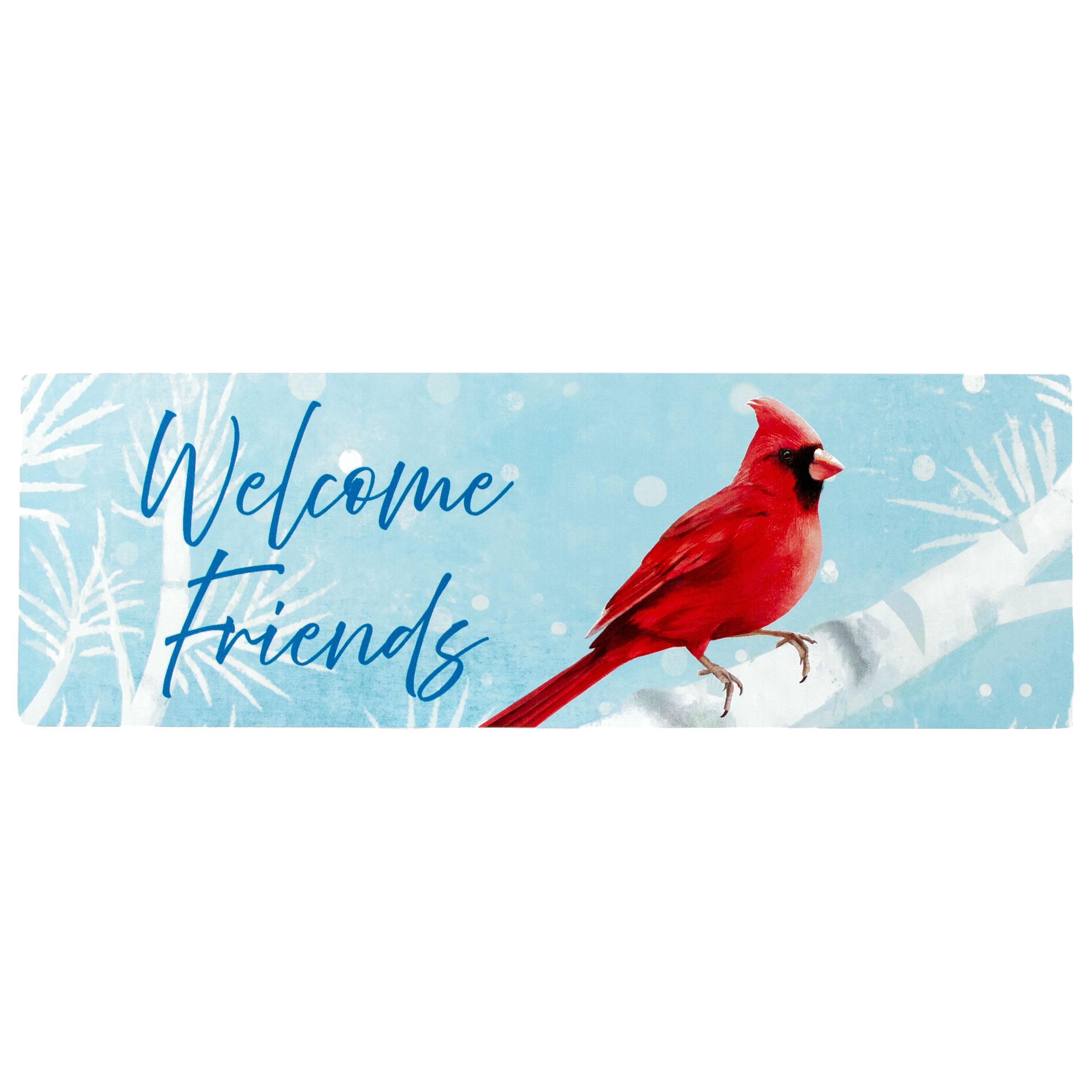 Waterproof Snowy Cardinal Signature Sign (5" x 15")