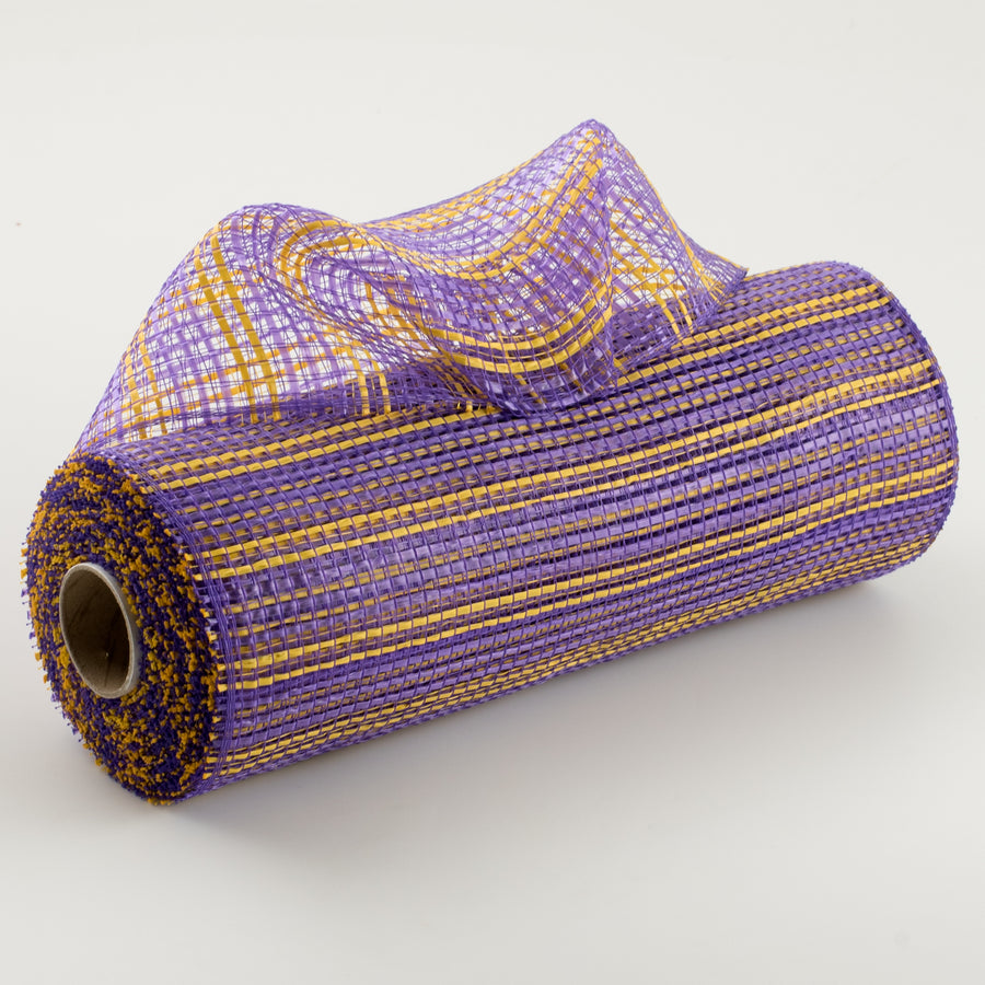 10" Wide Strip Mesh: Purple & Yellow