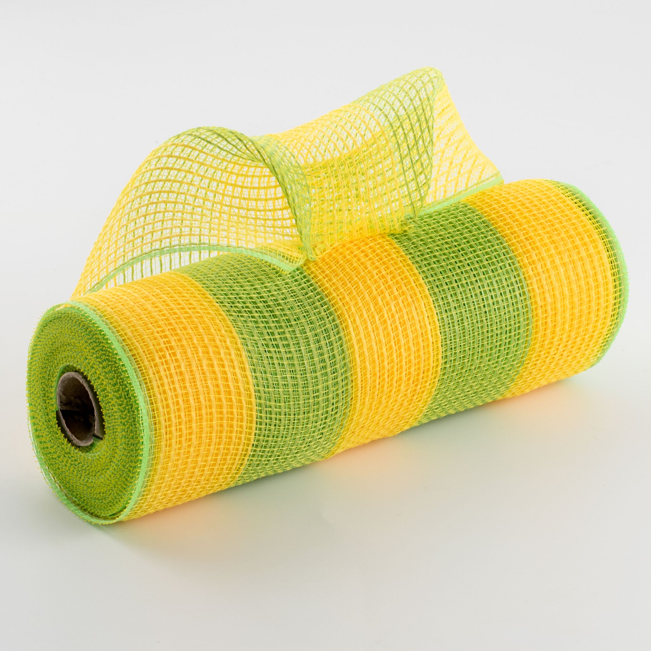 10" Wide Stripe Fabric Mesh: Yellow & Fresh Green