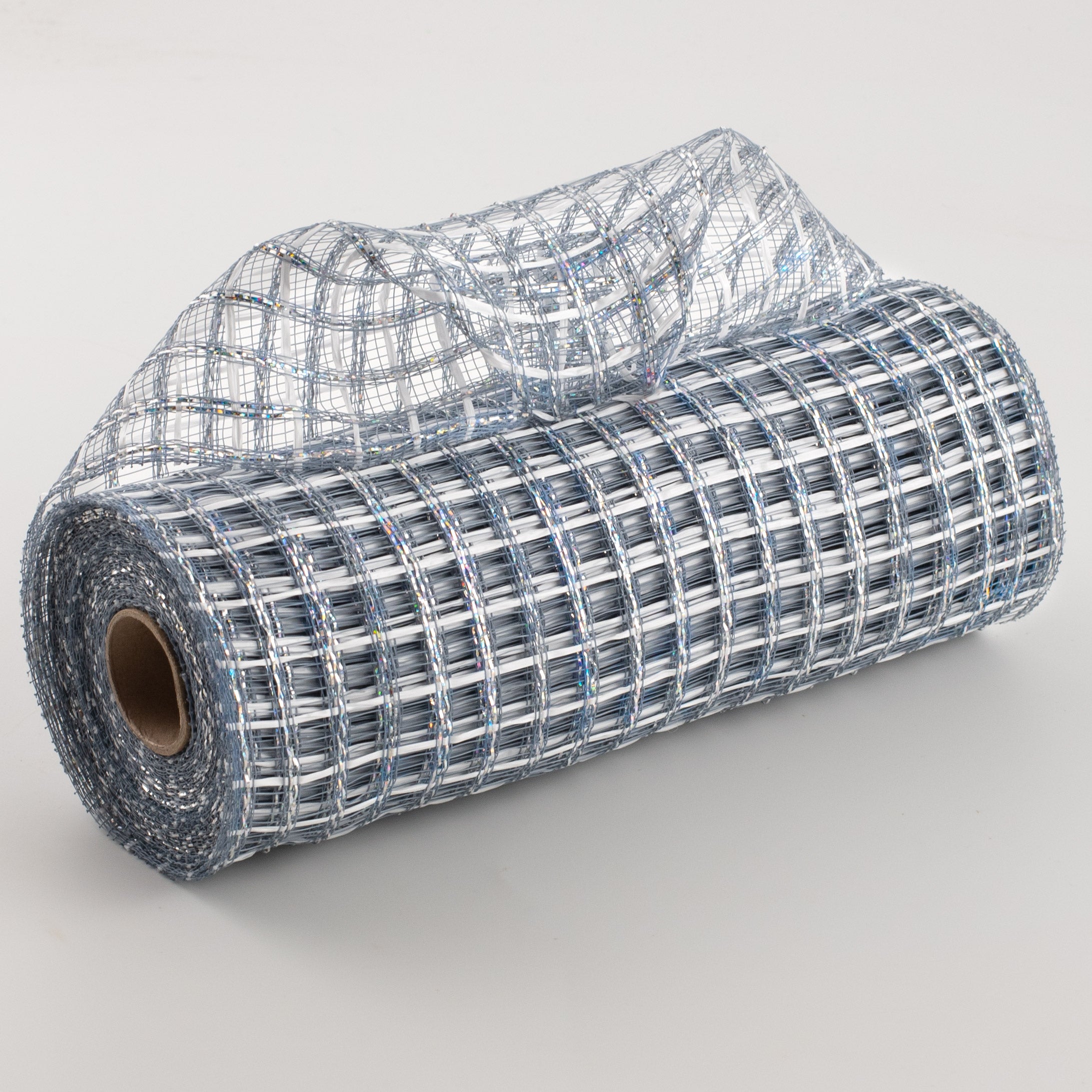 10" Window Pane Poly Deco Mesh: Grey (10 Yards)