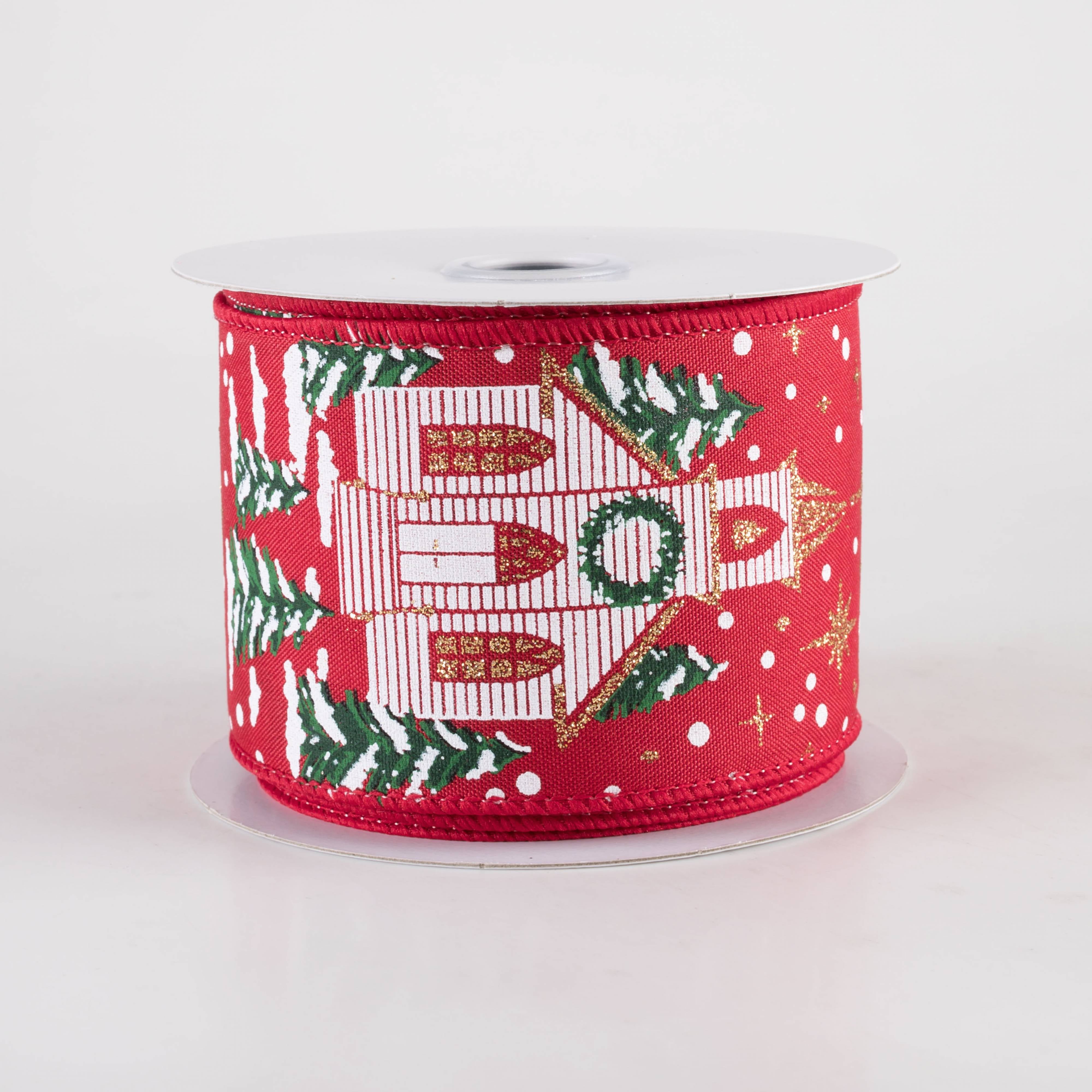 2.5" Winter Church Ribbon: Cranberry Red (10 Yards)