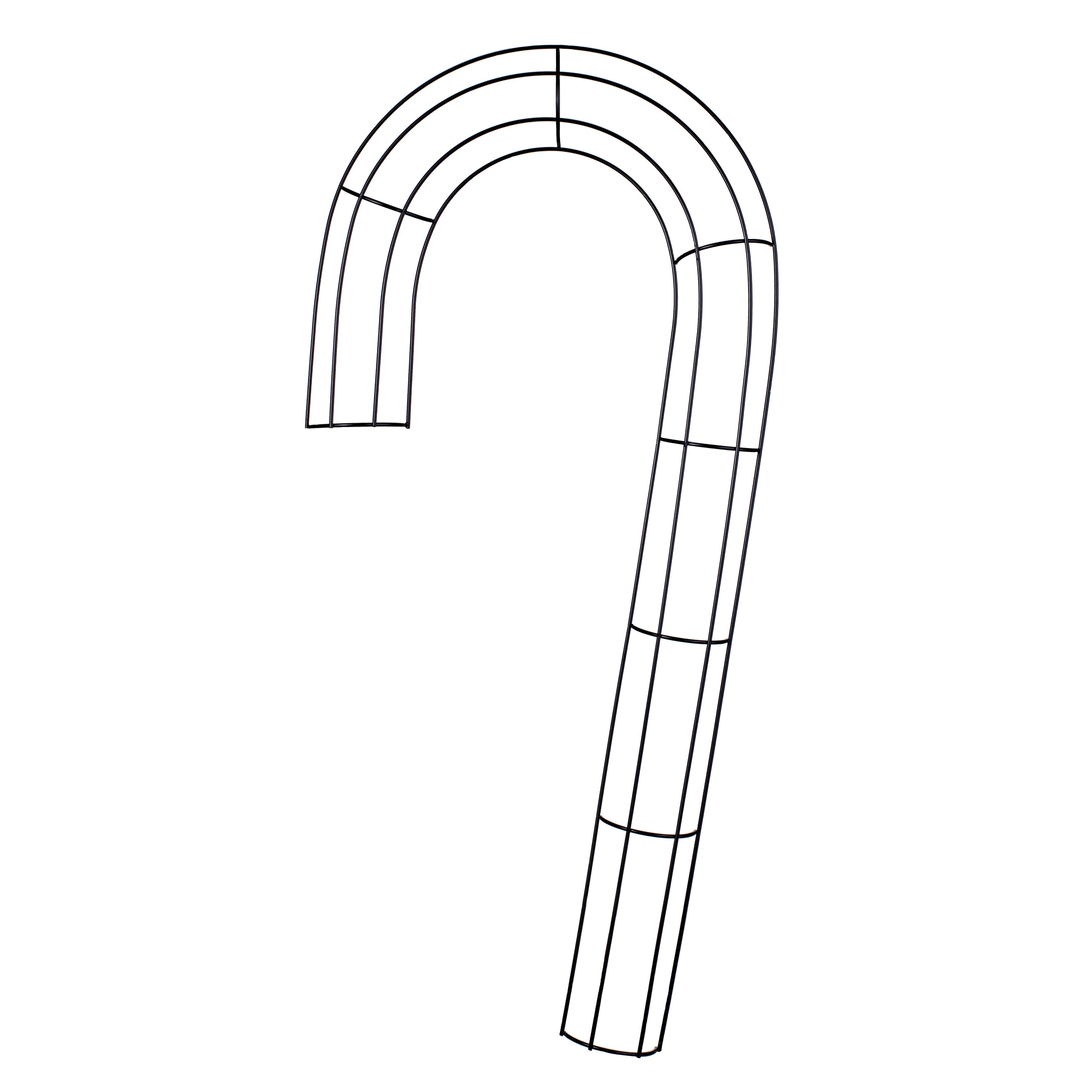 27" Box Wire Candy Cane Form: Black