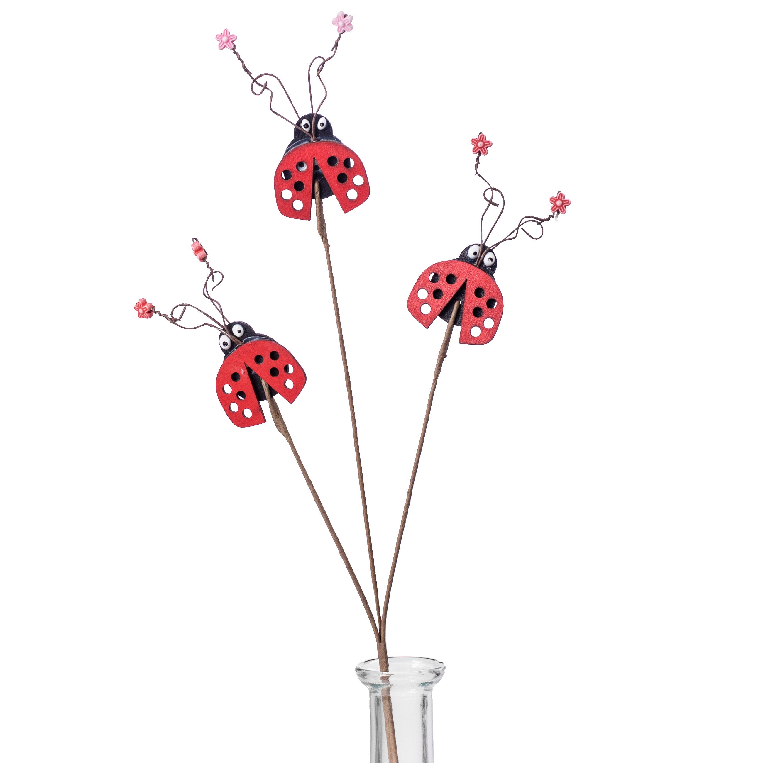 17" Wooden Ladybug Pick