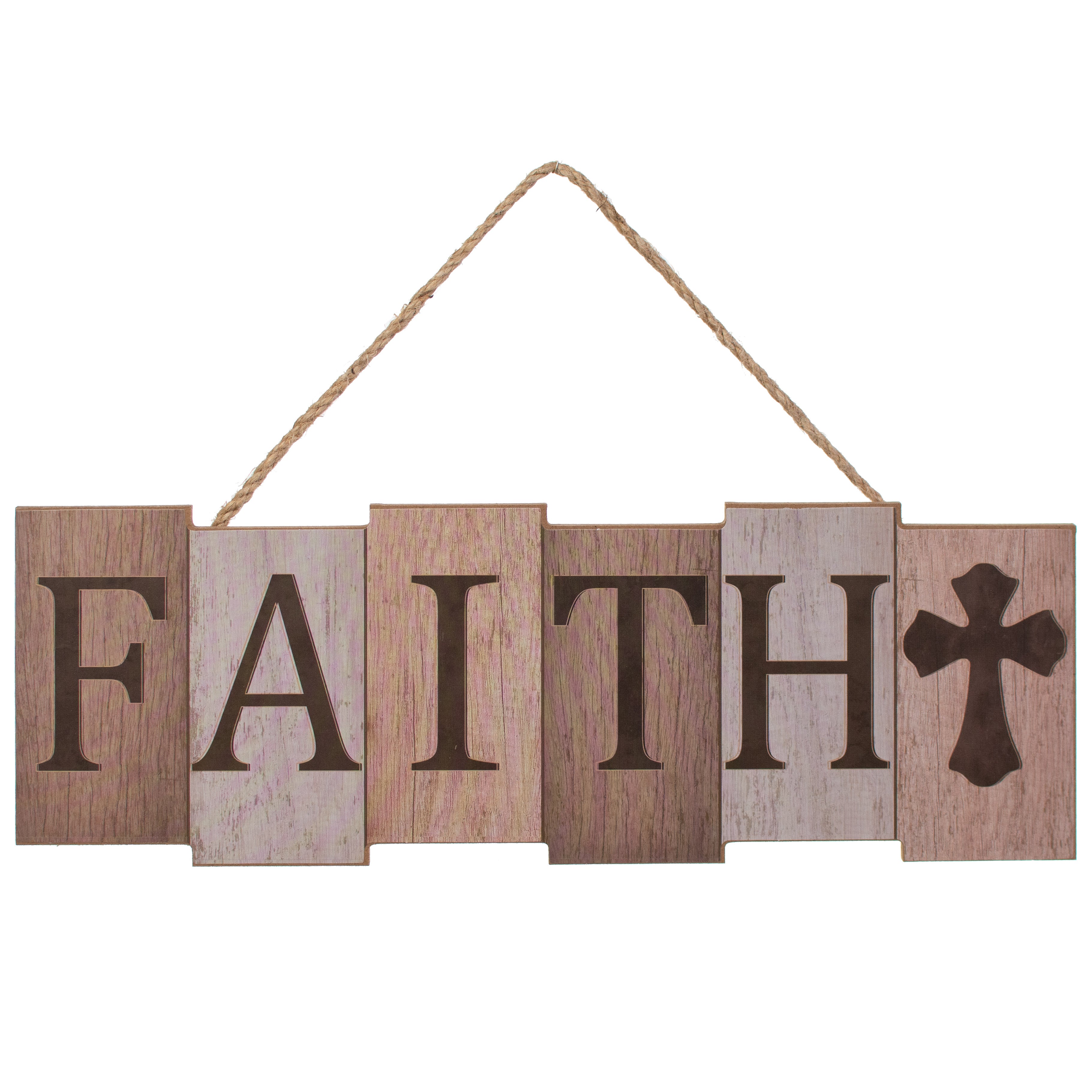 14" Wooden Sign: Faith Blocks