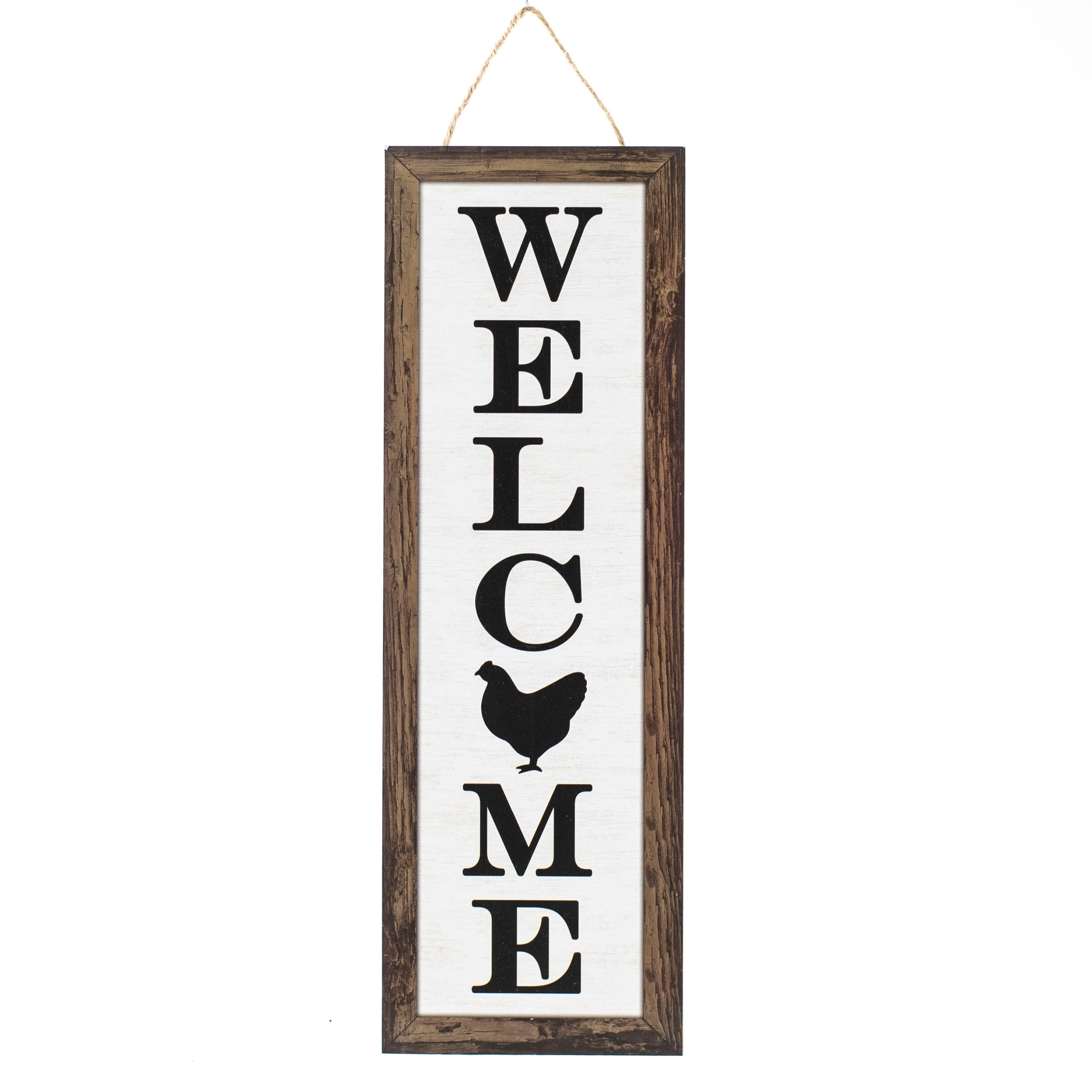 15" Wooden Sign: Farmhouse Chicken Welcome