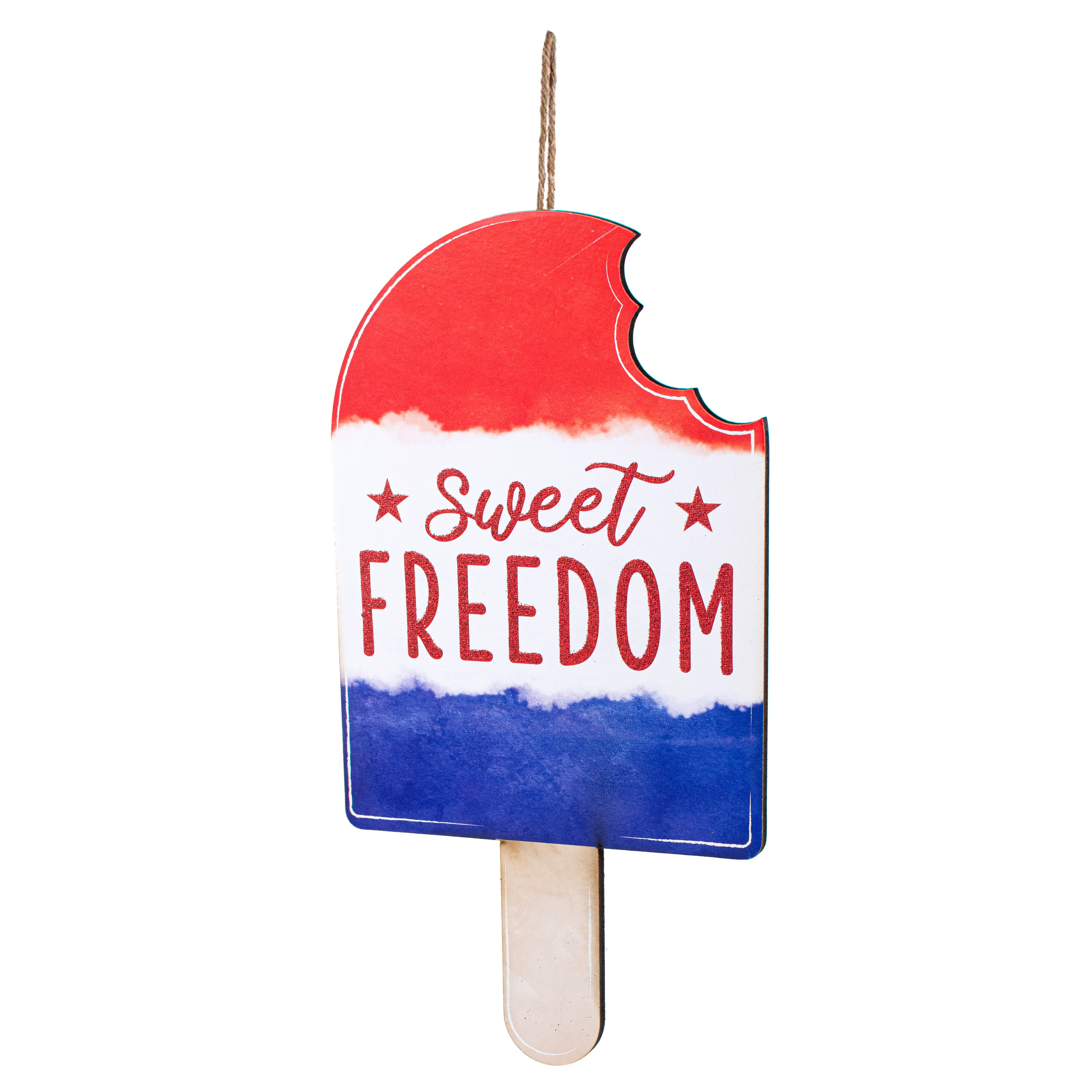 13" Wooden Sign: Sweet Freedom Popsicle